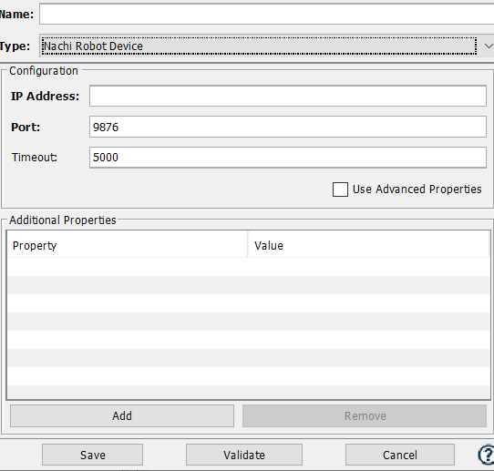 Using The Workbench To Define A Nachi Device